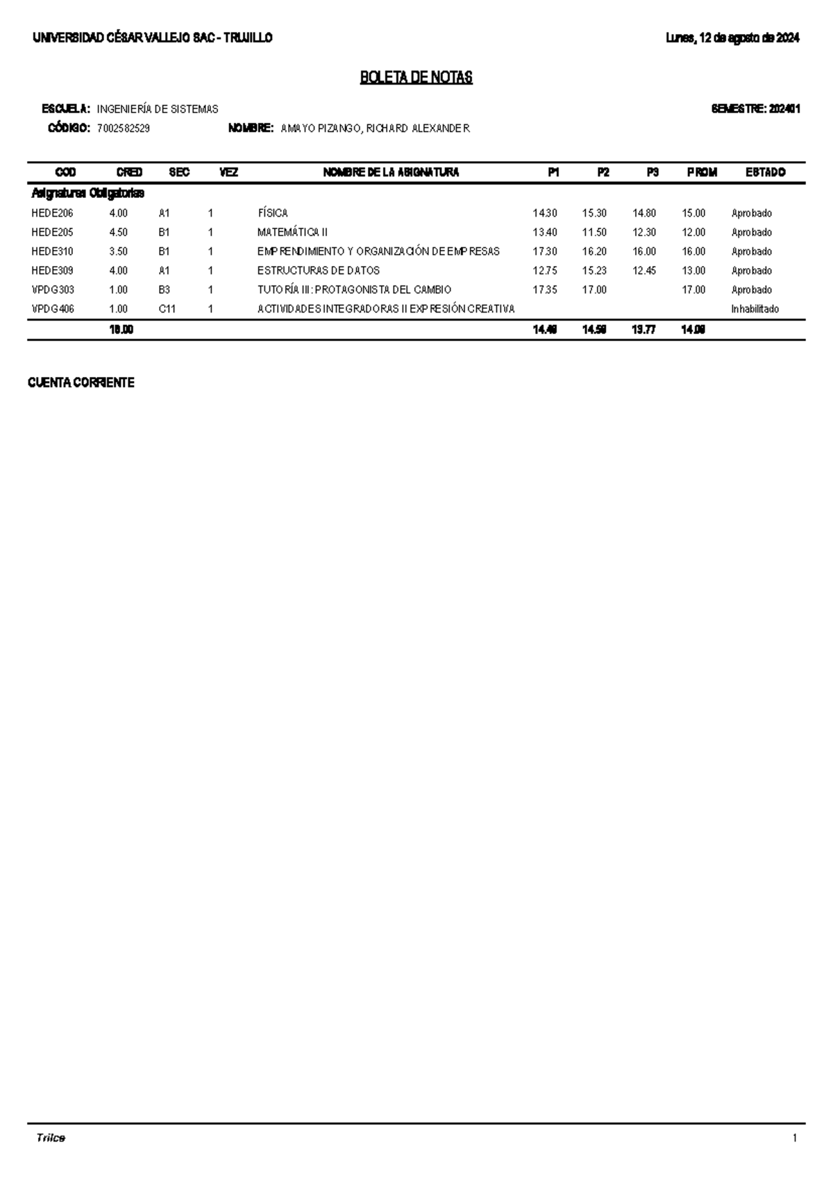 Sie Sa Ra Reportes - asdasd - UNIVERSIDAD CÉSAR VALLEJO SAC - TRUJILLO ...