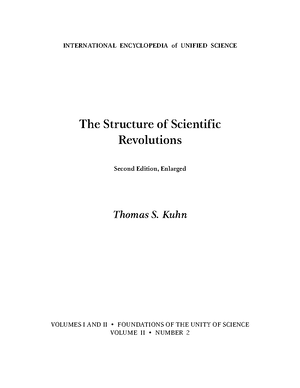 The Paradigm Shifts of Thomas Kuhn- A Summary - 1 The Scientific ...