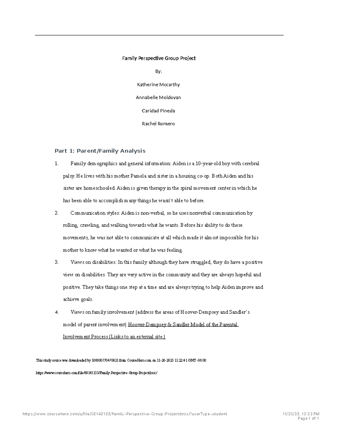 Family Perspective Group Project - Family Perspec Group Project By ...