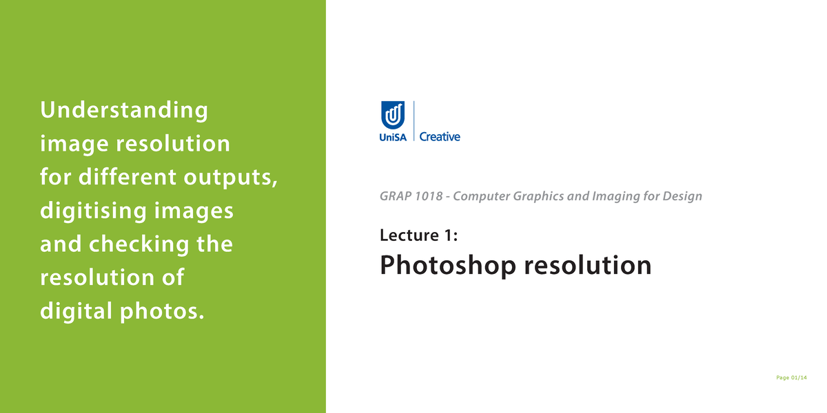 Lecture 1 - Photoshop resolution - Understanding image resolution for different outputs ...