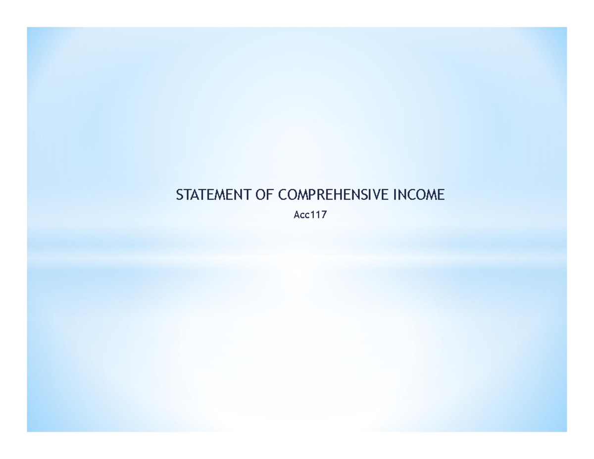 4 - IA 3 - STATEMENT OF COMPREHENSIVE INCOME Acc TECHNICAL KNOWLEDGE ...