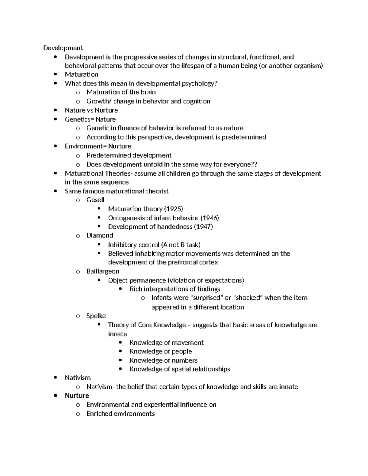 Development - lecture notes - Development Development is the ...