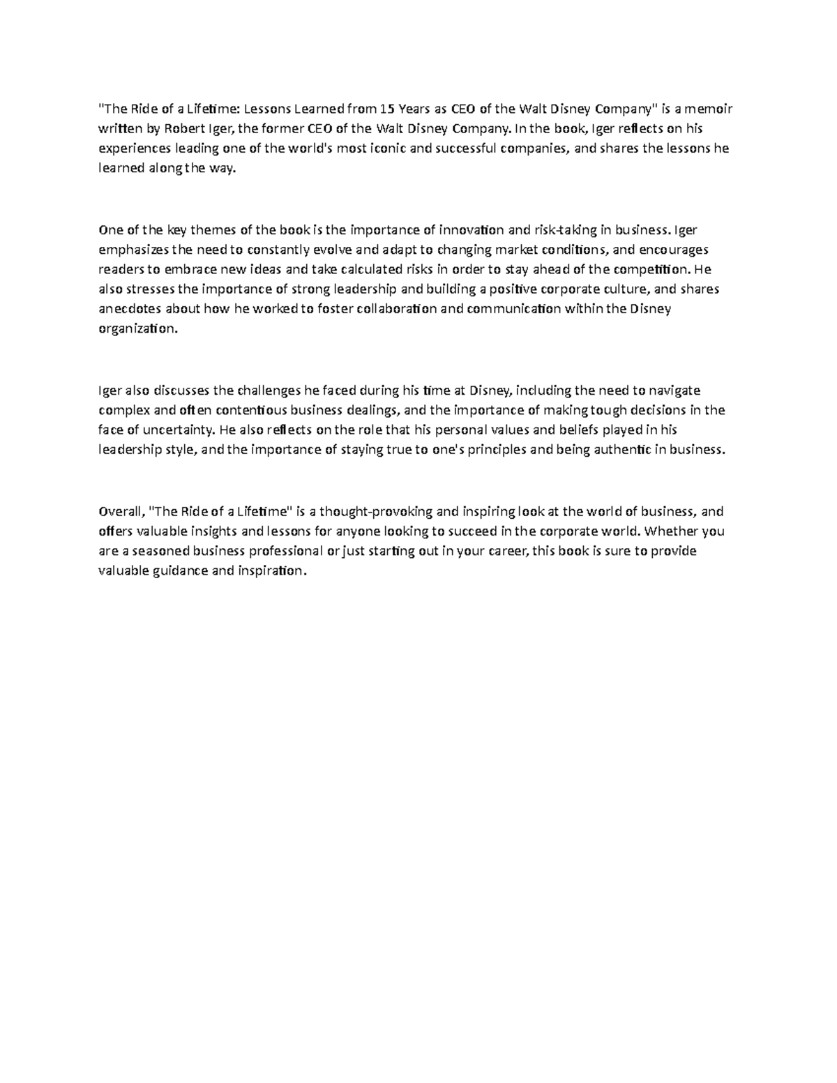 The Ride of a Lifetime - Lessons Learned from 15 Years as CEO of the ...