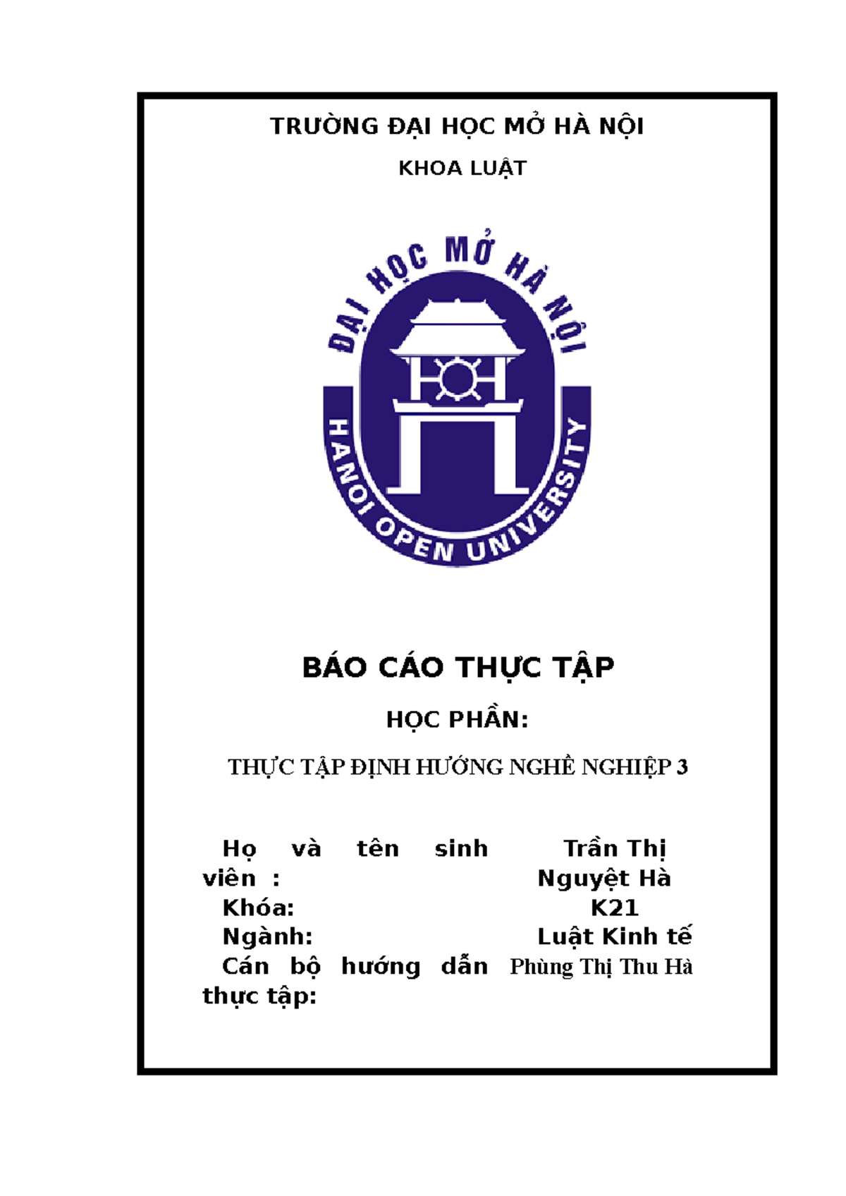 Bao cao 4 - fghjgf - TRƯỜNG ĐẠI HỌC MỞ HÀ NỘI KHOA LUẬT BÁO CÁO THỰC ...