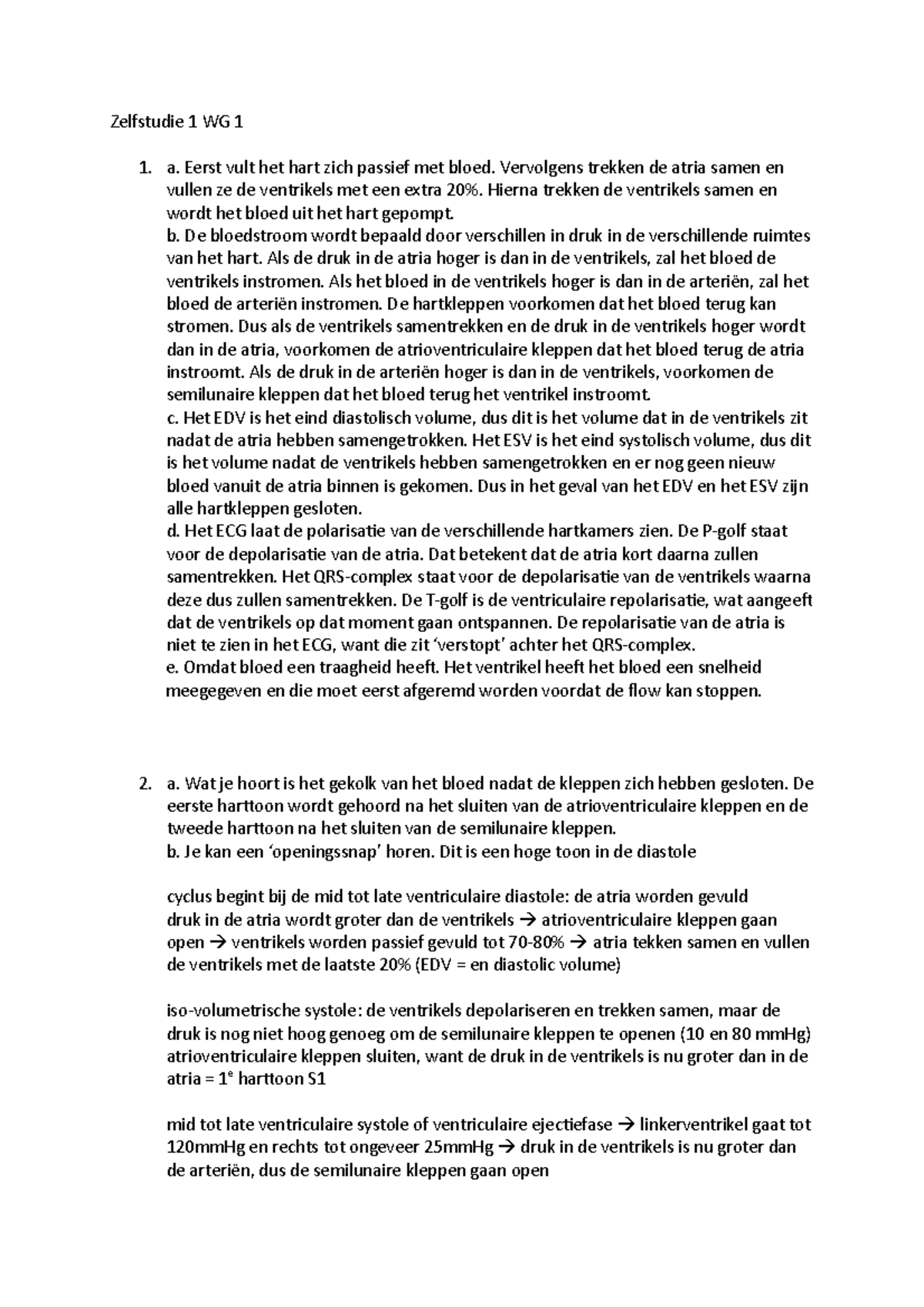 Zelfstudie 1 WG 1 - Uitwerkingen werkgroep 1 Circ1 - Zelfstudie 1 WG 1 ...