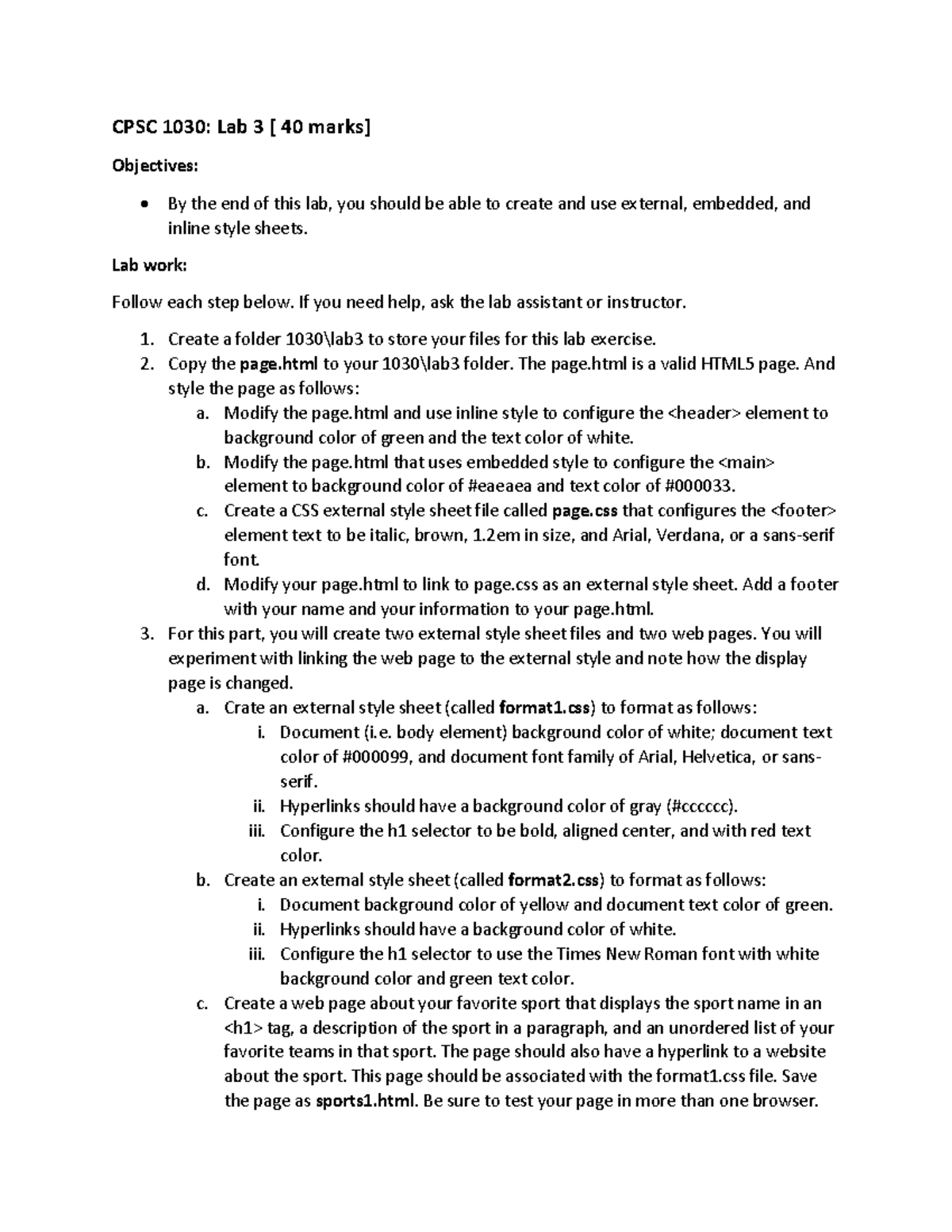 Lab3 - 11111 - CPSC 1030: Lab 3 [ 40 marks] Objectives: By the end of this lab, you should be ...