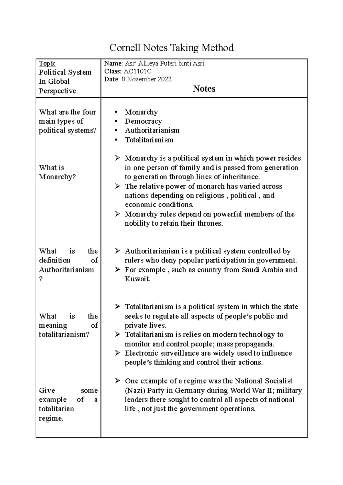 Cornell Notes Taking Method - Cornell Notes Taking Method Topic ...