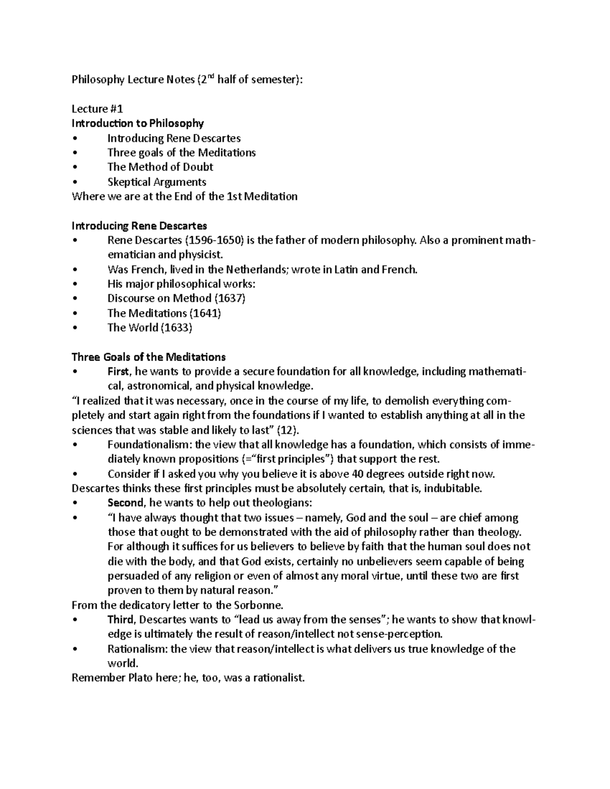 Phi long lecture - Typed during in class presented by professor ...