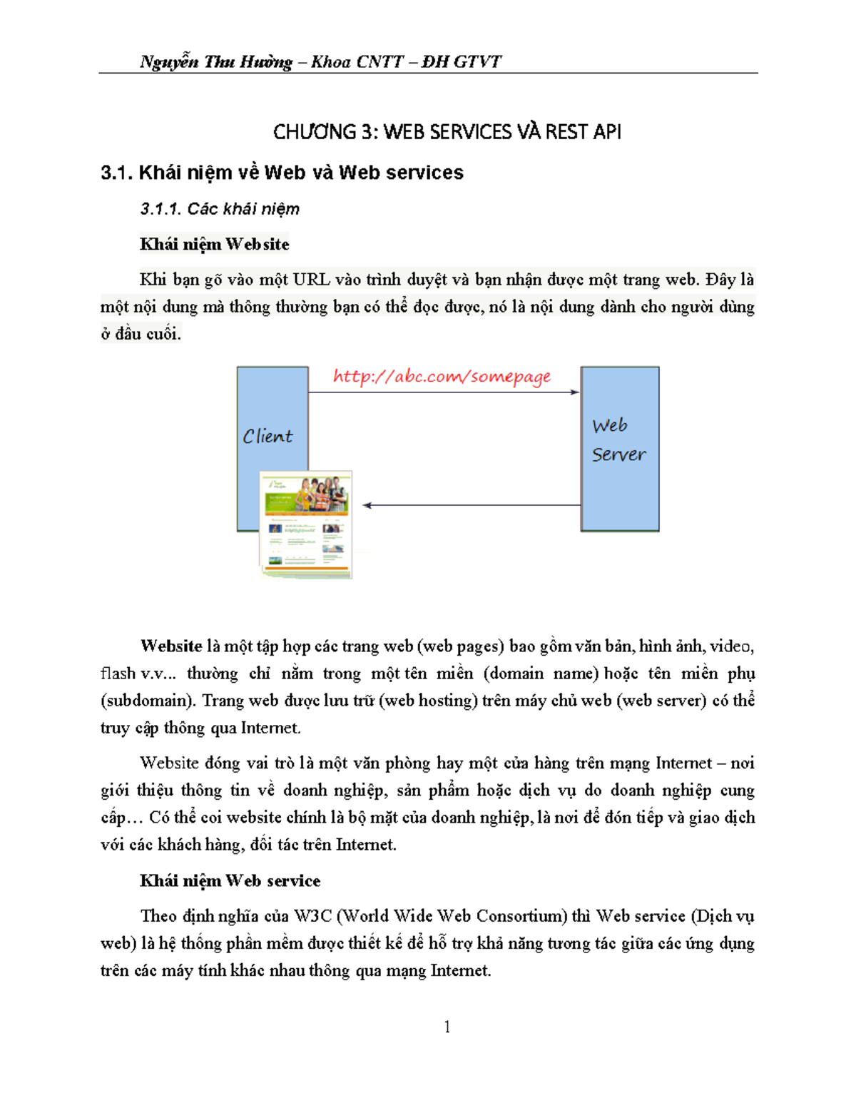 Rest Api Rest Api ChƯƠng 3 Web Services VÀ Rest Api 3 Khái Niệm