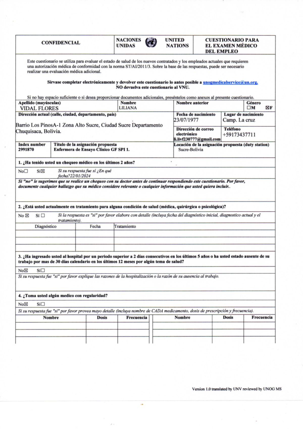Formulario MS3 - fgfgf - NACIONES UNITED CUESTIONARIO PARA CONFIDENCIAL ...
