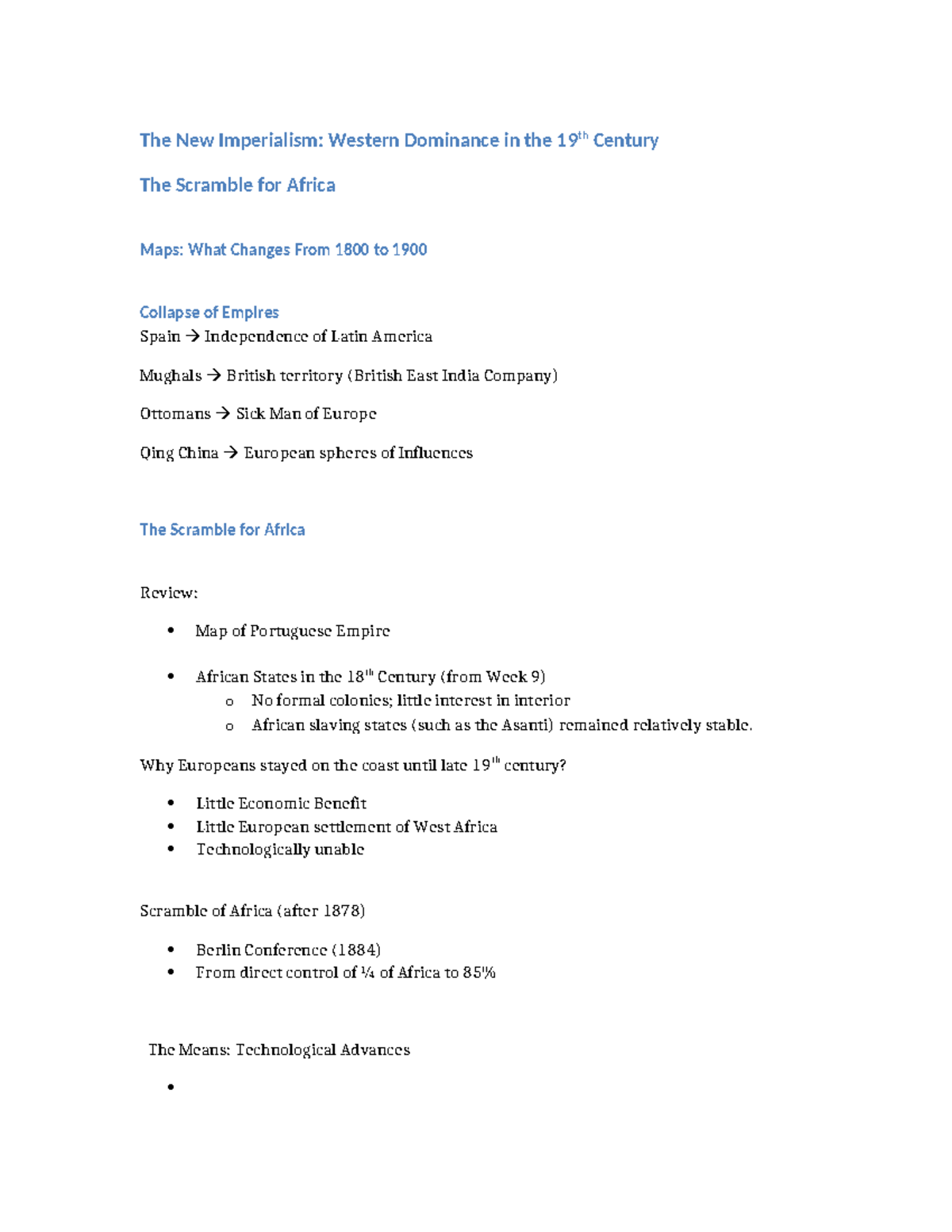 Scramble for Africa 1 - History - The New Imperialism: Western ...