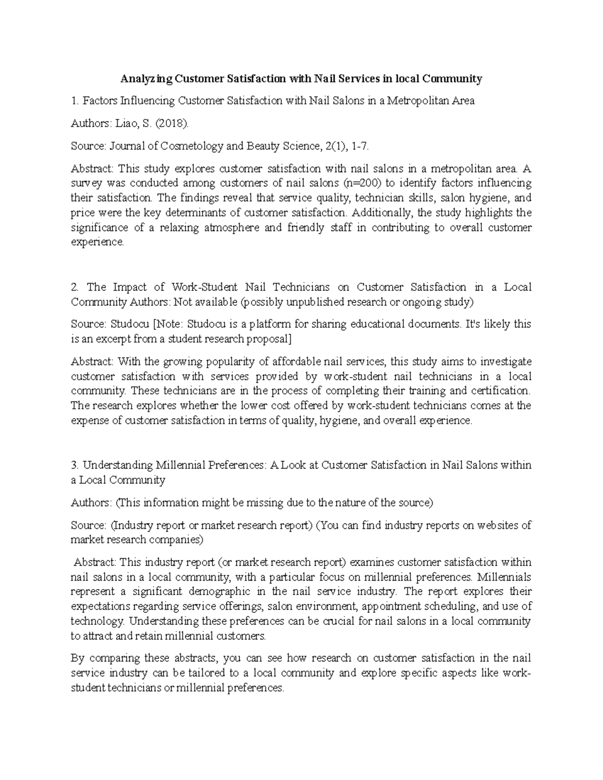 3 different scanned abstracts research topic - Analyzing Customer ...