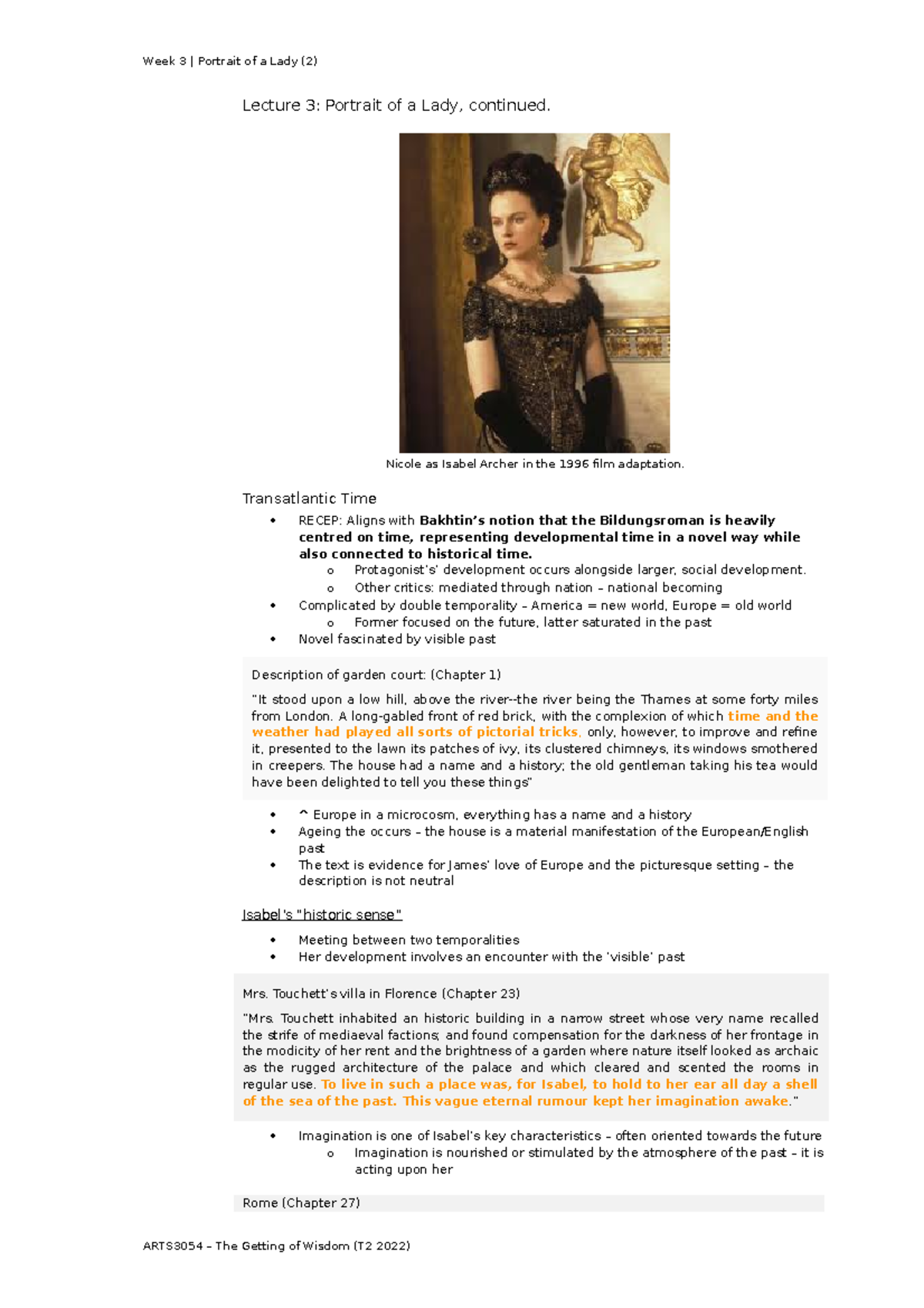 Lecture 3 Portrait of a Lady 2 - Lecture 3: Portrait of a Lady ...