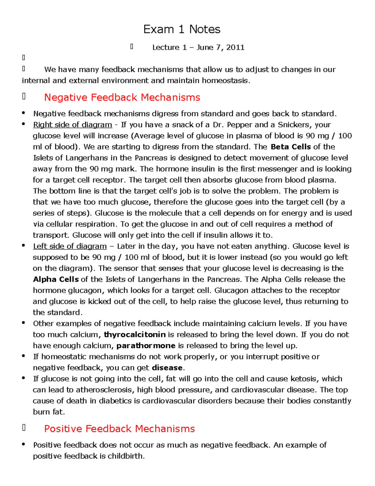 Exam 1 Notes - Old, but still the same lecture - Exam 1 Notes Lecture 1 ...