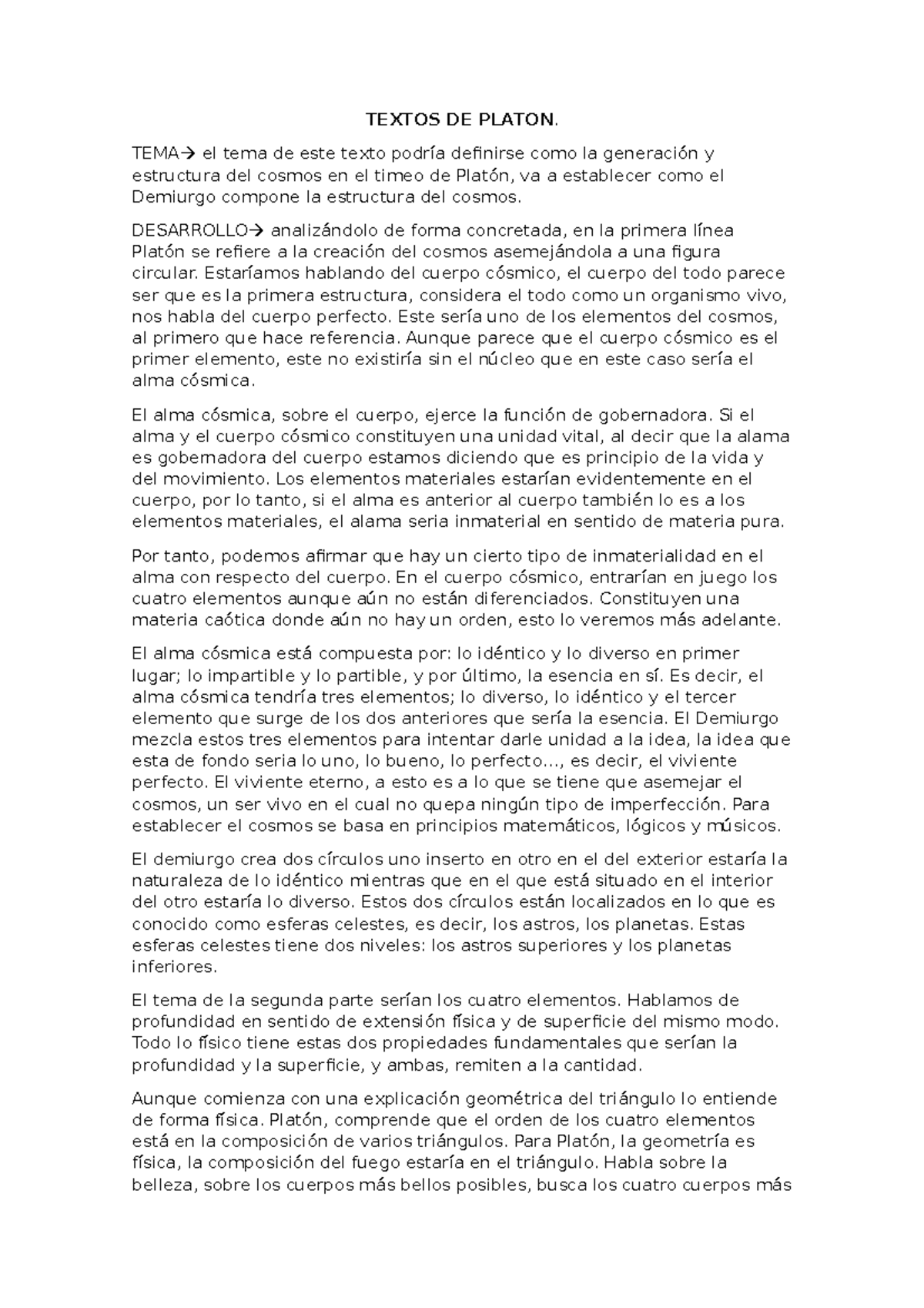 Textos DE Platon - apuntes para superar la asignatura de Gabriel ...