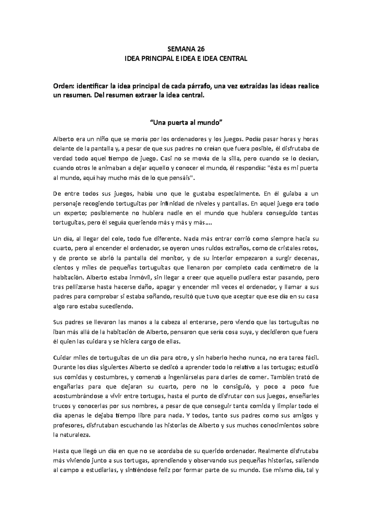 Semana 26 Ideas EST.C - SEMANA 26 IDEA PRINCIPAL E IDEA E IDEA CENTRAL ...