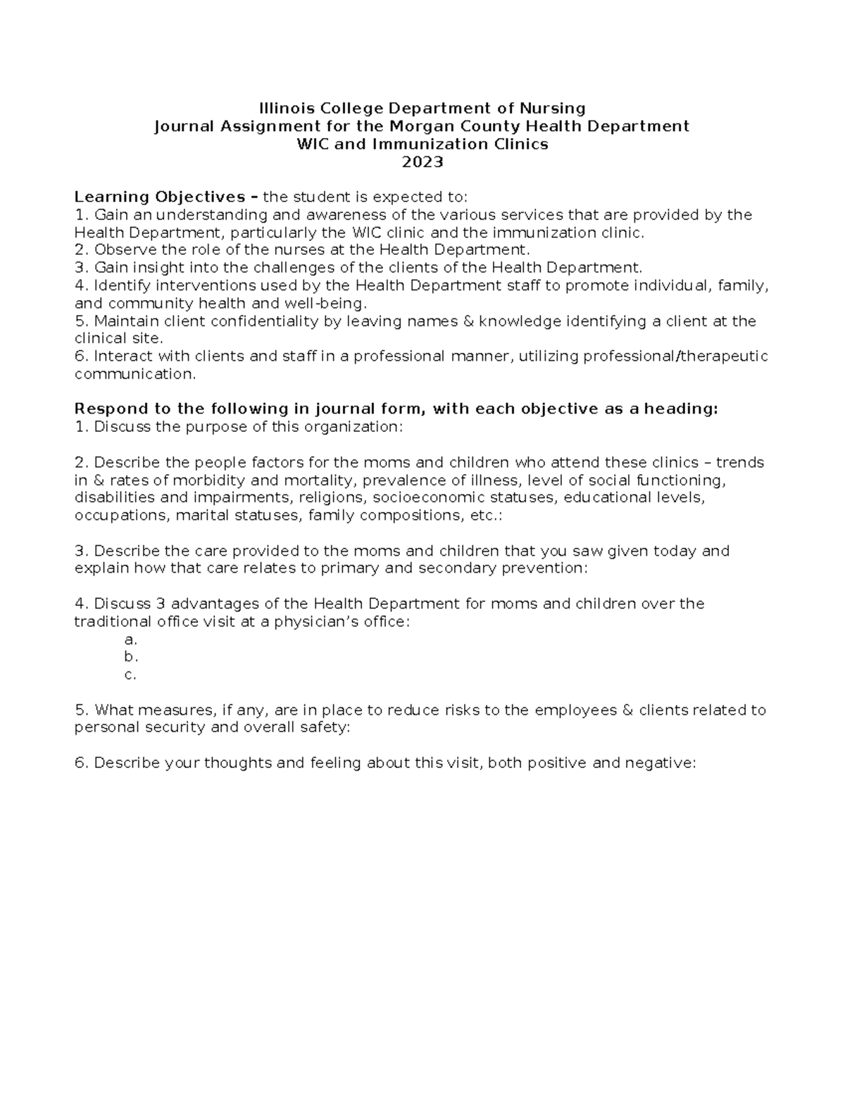 Health Dept template (1) - Illinois College Department of Nursing ...