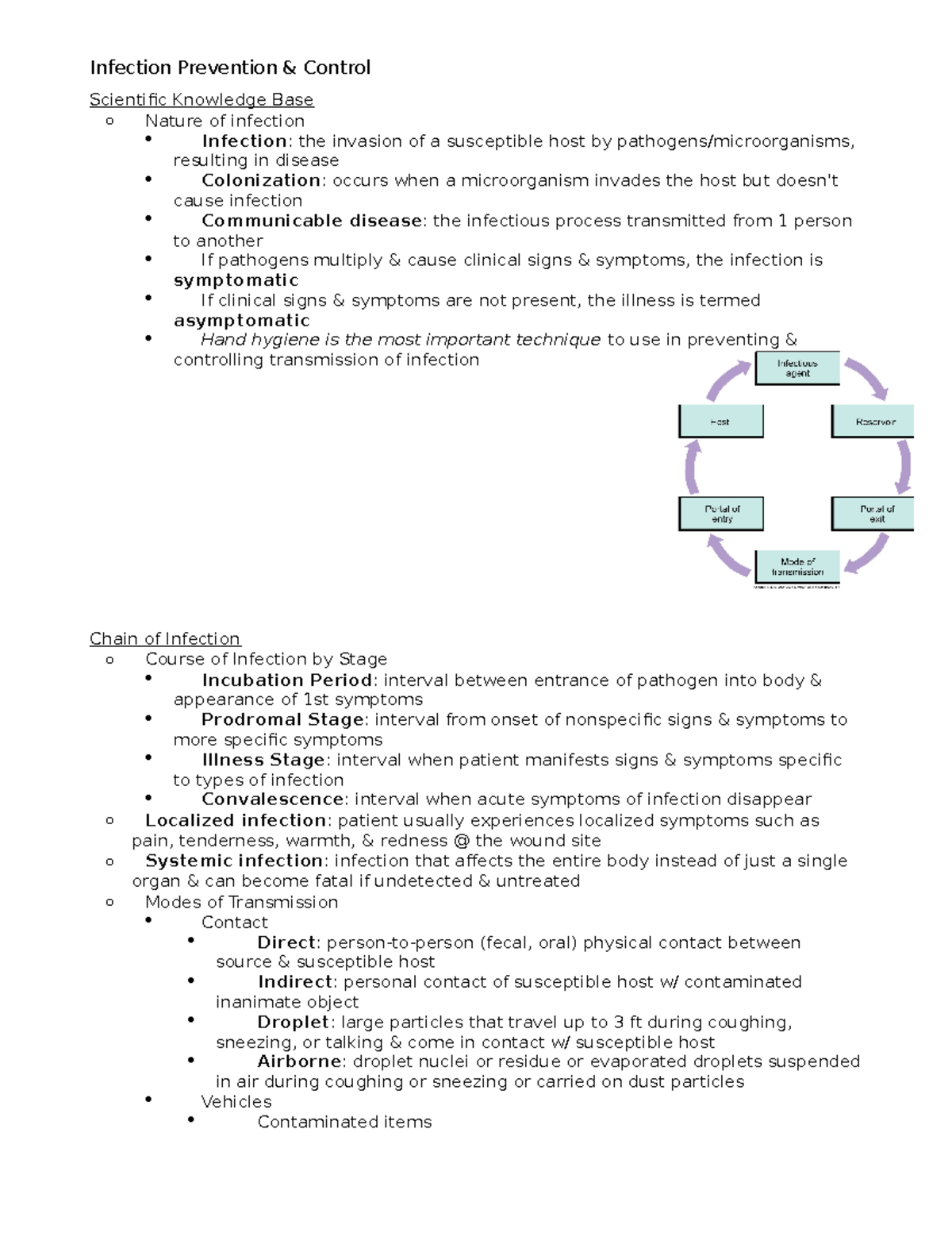 Infection Prevention & Control - Sterilization o Disinfection: a ...
