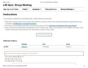 L04 Quiz Homework Business Statistics - L04 Quiz: Homework Due Oct 2 at ...