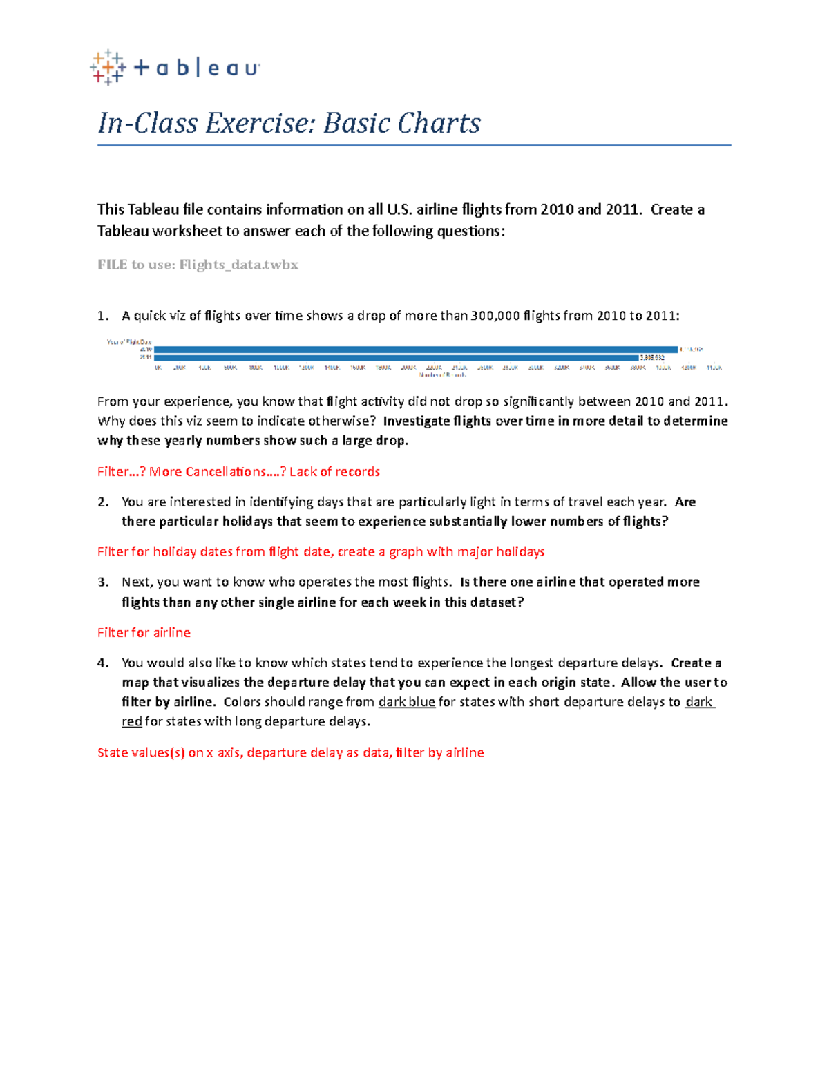 Flights Data - In Class Exercise - In-Class Exercise: Basic Charts This ...