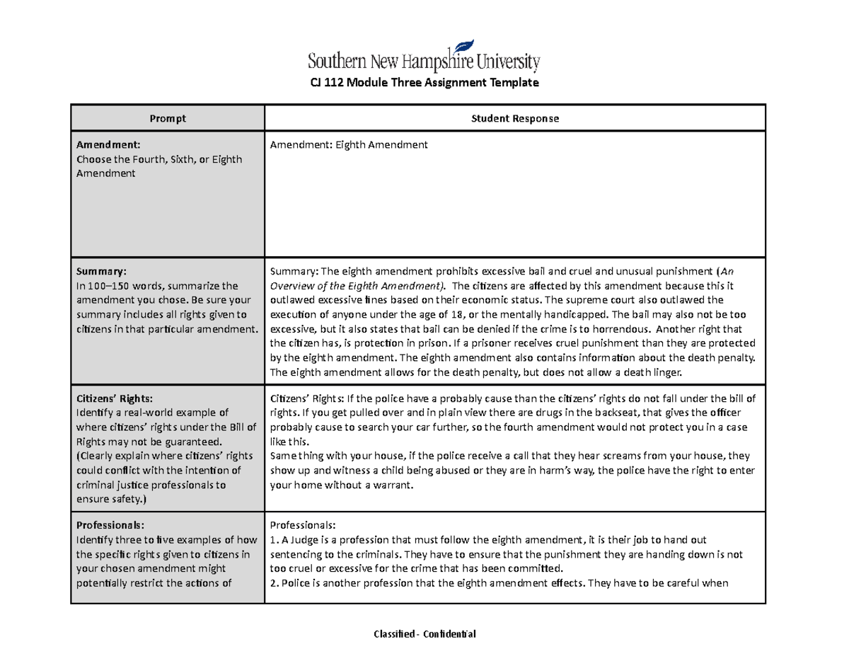 CJ 112 Module Three Assignment - Be sure your summary includes all ...