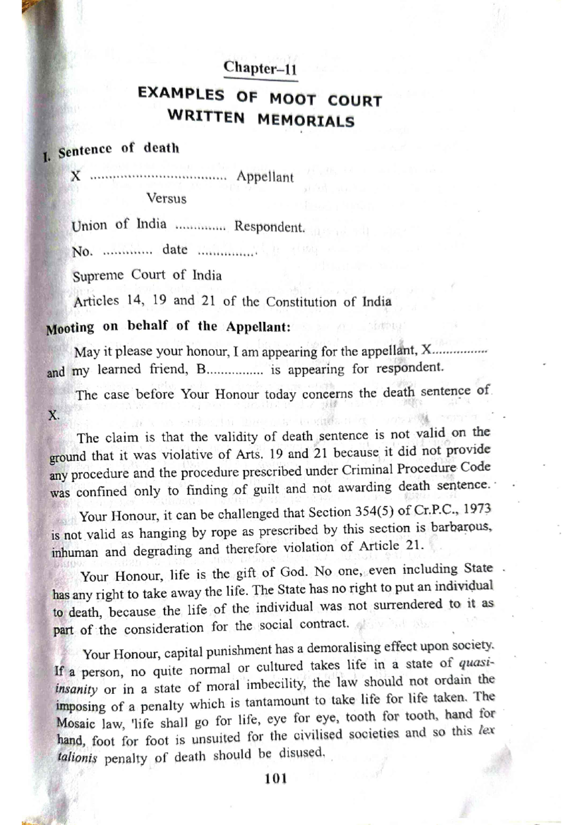 Moot court Pre trial preparation - EXAMPLES OF MOOT COURT WRITTEN ...