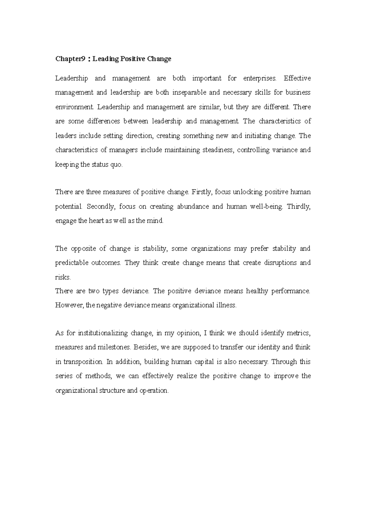 archleading positive change - Chapter ： Leading Positive Change ...