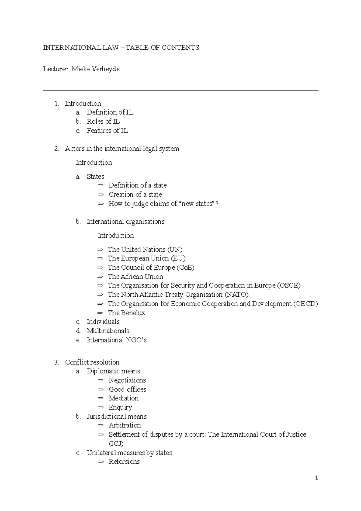 International Law Table of Contents January 2023 - INTERNATIONAL LAW ...