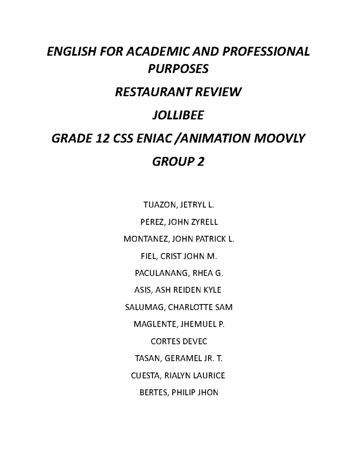 English FOR Academic AND Professional - ENGLISH FOR ACADEMIC AND ...