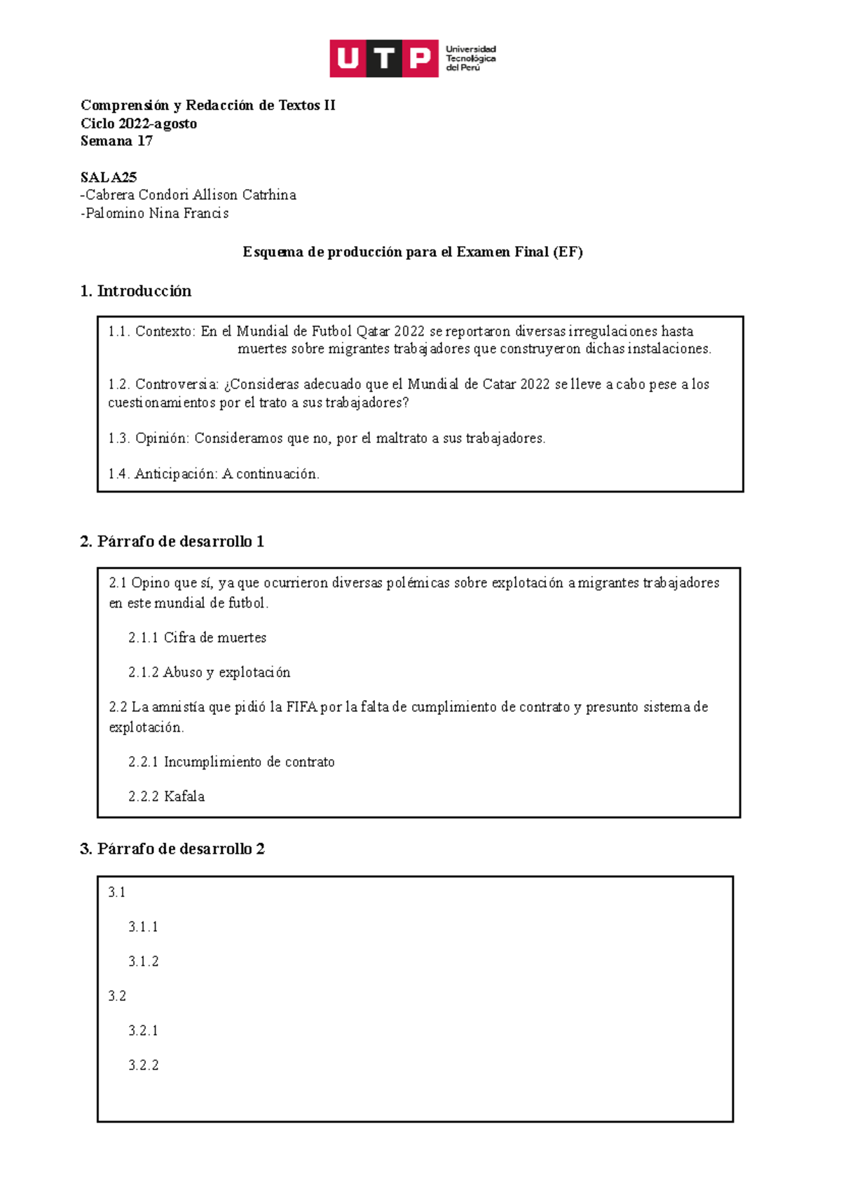 Gf17 - aaaaaaaaaaaa - Comprensión y Redacción de Textos II Ciclo 2022 ...