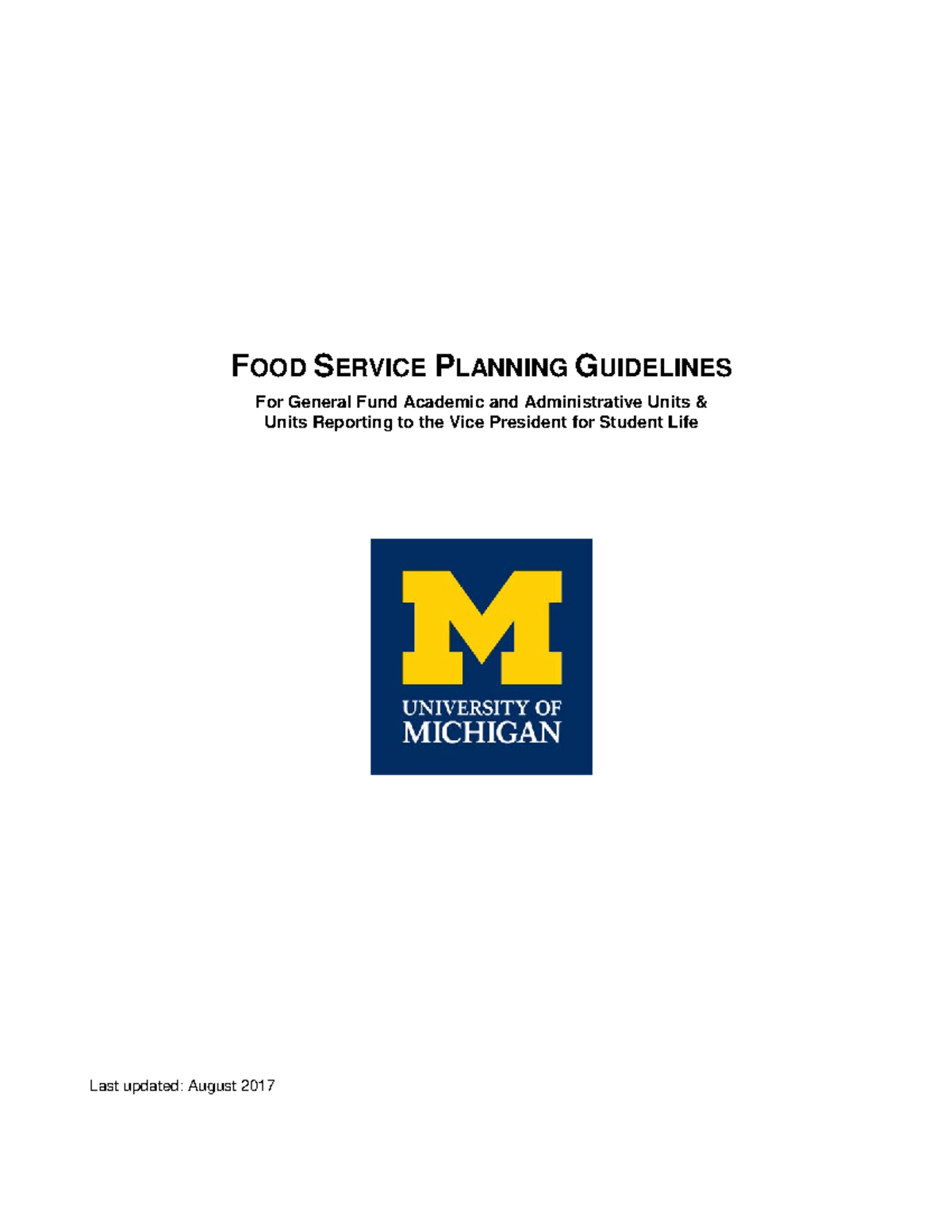 Food Service Planning Guidelines - FOOD SERVICE PLANNING GUIDELINES For ...