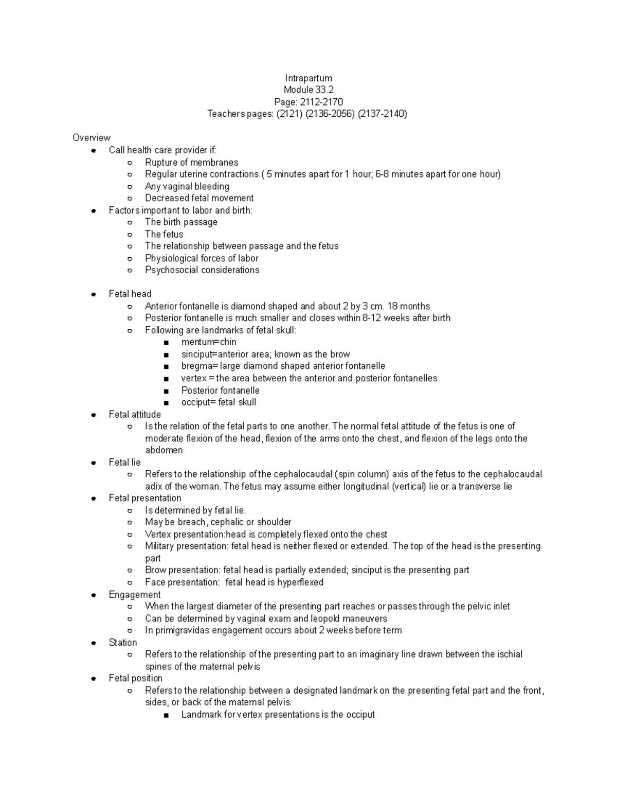 Intrapartum module 33.2 211 - Intrapartum Module 33. Page: 2112 ...