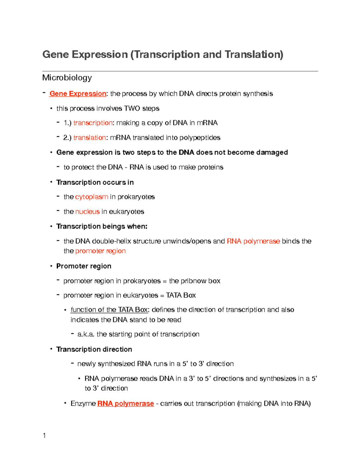 Gene Expression (Transcription and Translation) - Gene Expression ...