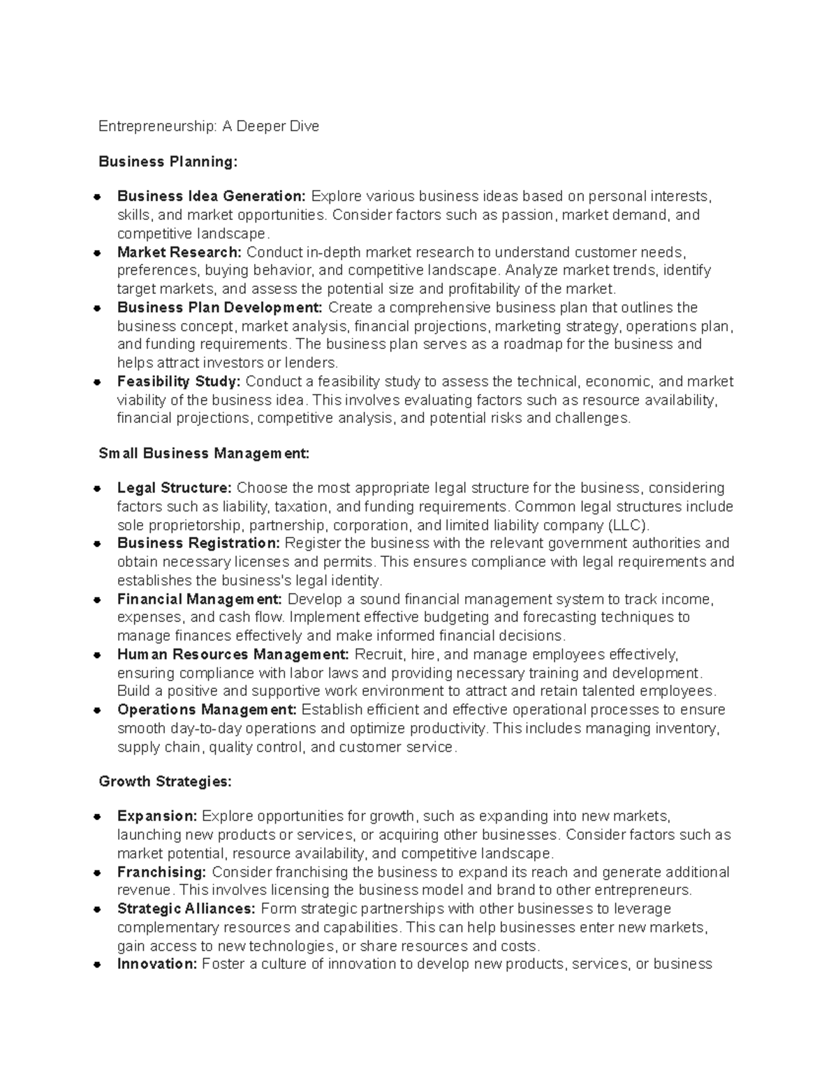 Term: 4 Studies - Entrepreneurship: A Deeper Dive Business Planning ...