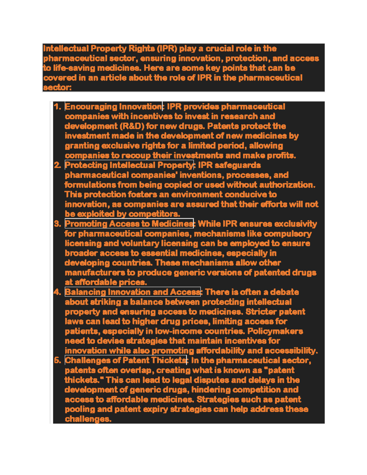 Intellectual Property Rights 4 - Here are some key points that can be ...