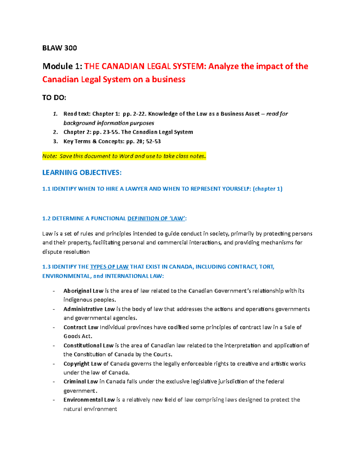 Chapter 2 The Canadian Legal System - BLAW 300 Module 1: THE CANADIAN ...