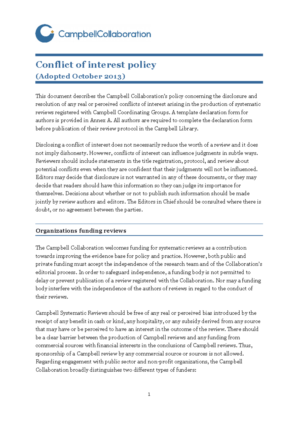 Campbell+Policies+and+Guidelines+1+Appendix+D - Conflict of interest policy (Adopted October ...