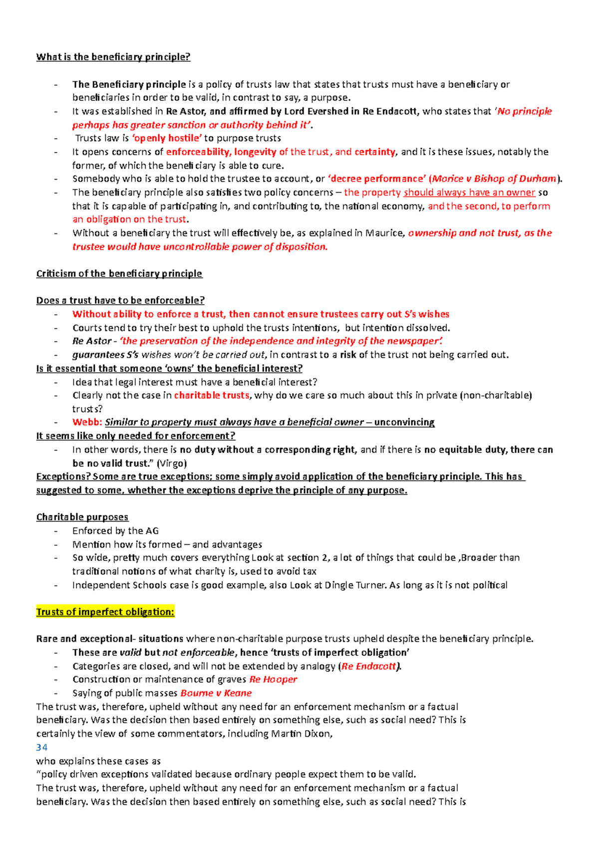 Purpose Trusts Essay Questions Prep - What is the beneficiary principle ...