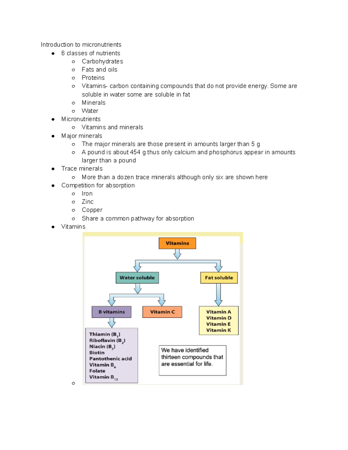 Week 7 nutirion - Introduction to micronutrients - Introduction to ...