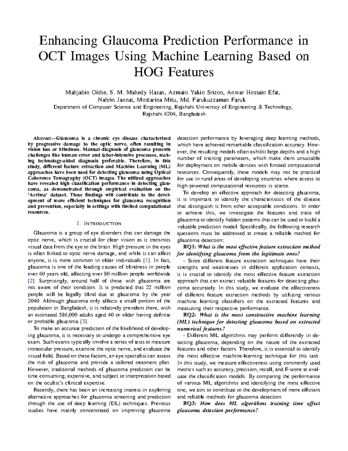 Oishee Iciev - Enhancing Glaucoma Prediction Performance in OCT Images ...
