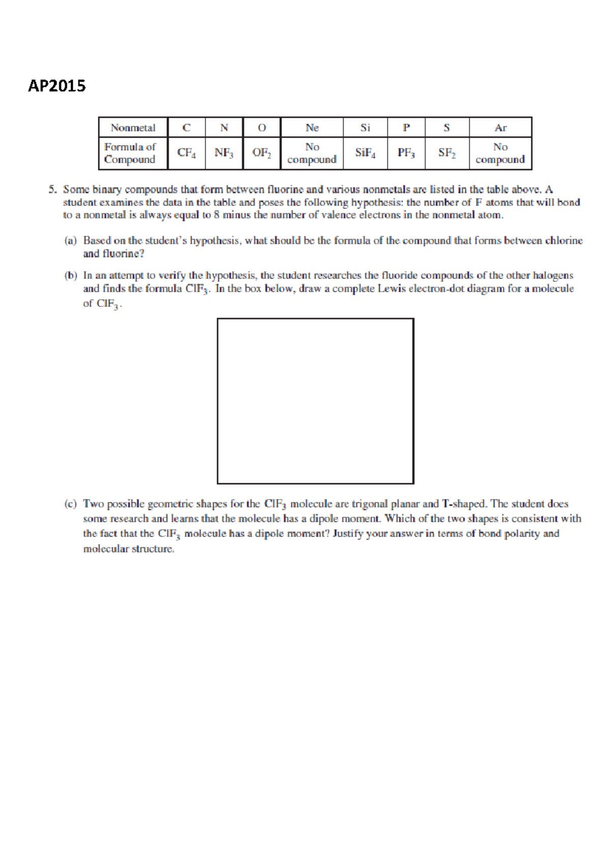 AP FRQ revision Chapters 8-9 - chemistry - AP - Studocu