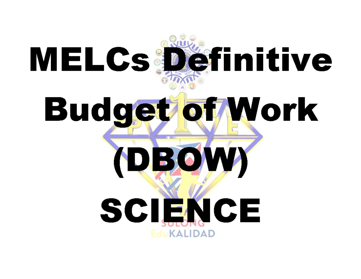 Inbound 2897551566525775588 - MELCs Definitive Budget of Work (DBOW ...