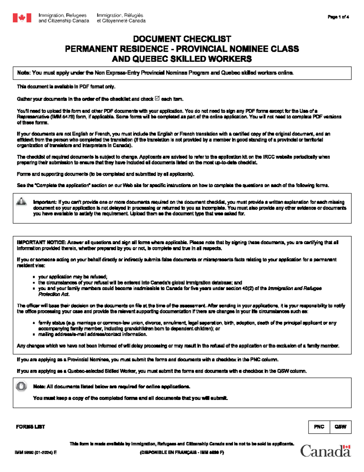 Checklist FOR PNP IMM5690E after getting NBPNP confirmation - Generic ...