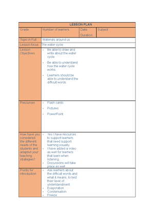 Map skills Symbols and keys 2023 Gr 4 - LESSON PLAN Grade 4 Number of ...