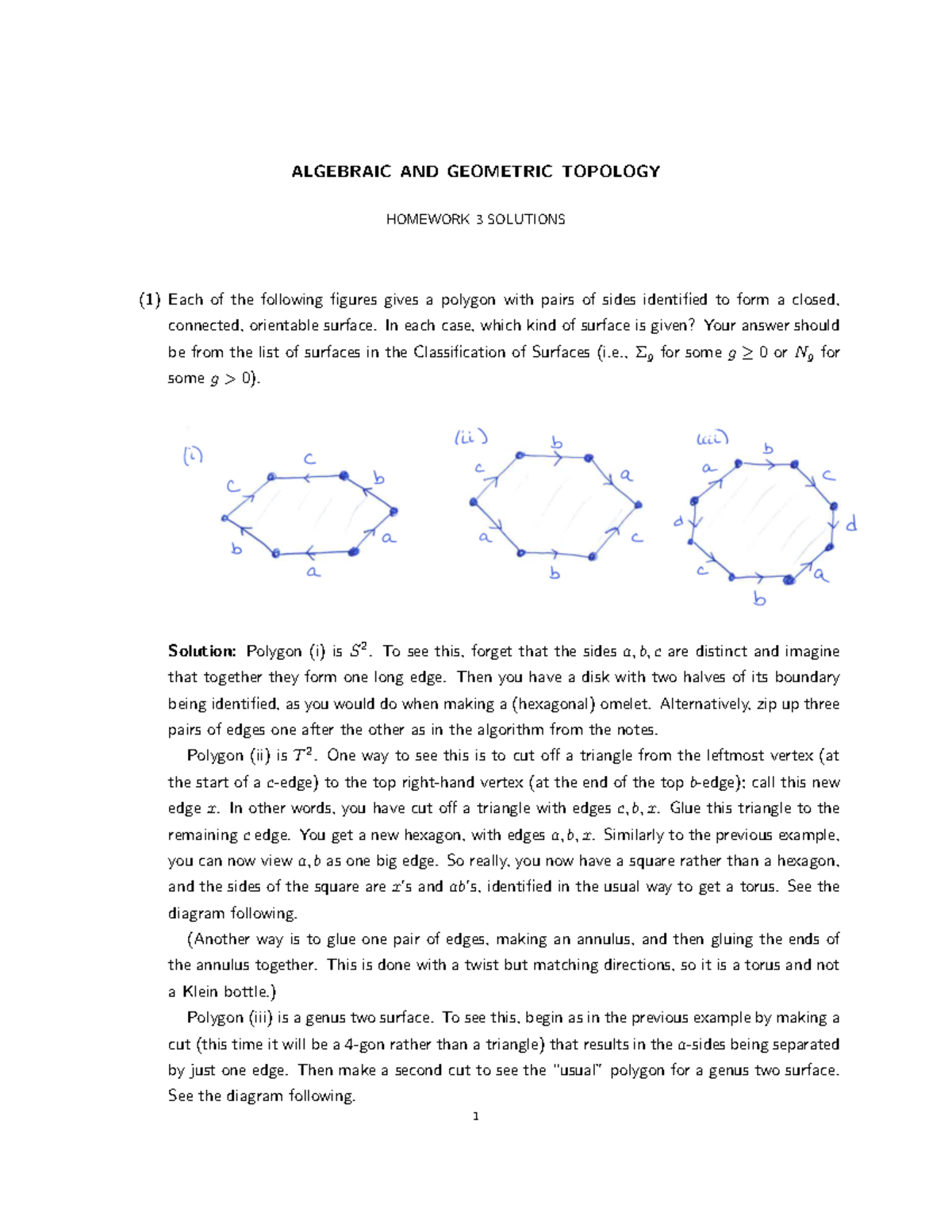 HW3-sol - Detailed Solution of Home-work 3 - ALGEBRAIC AND GEOMETRIC ...