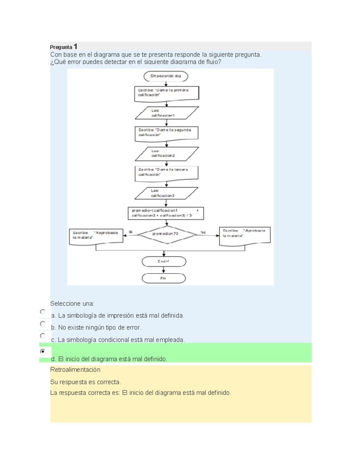 Examen algoritmos y diagramas de flujo - Con base en el diagrama que se te presenta responde la ...