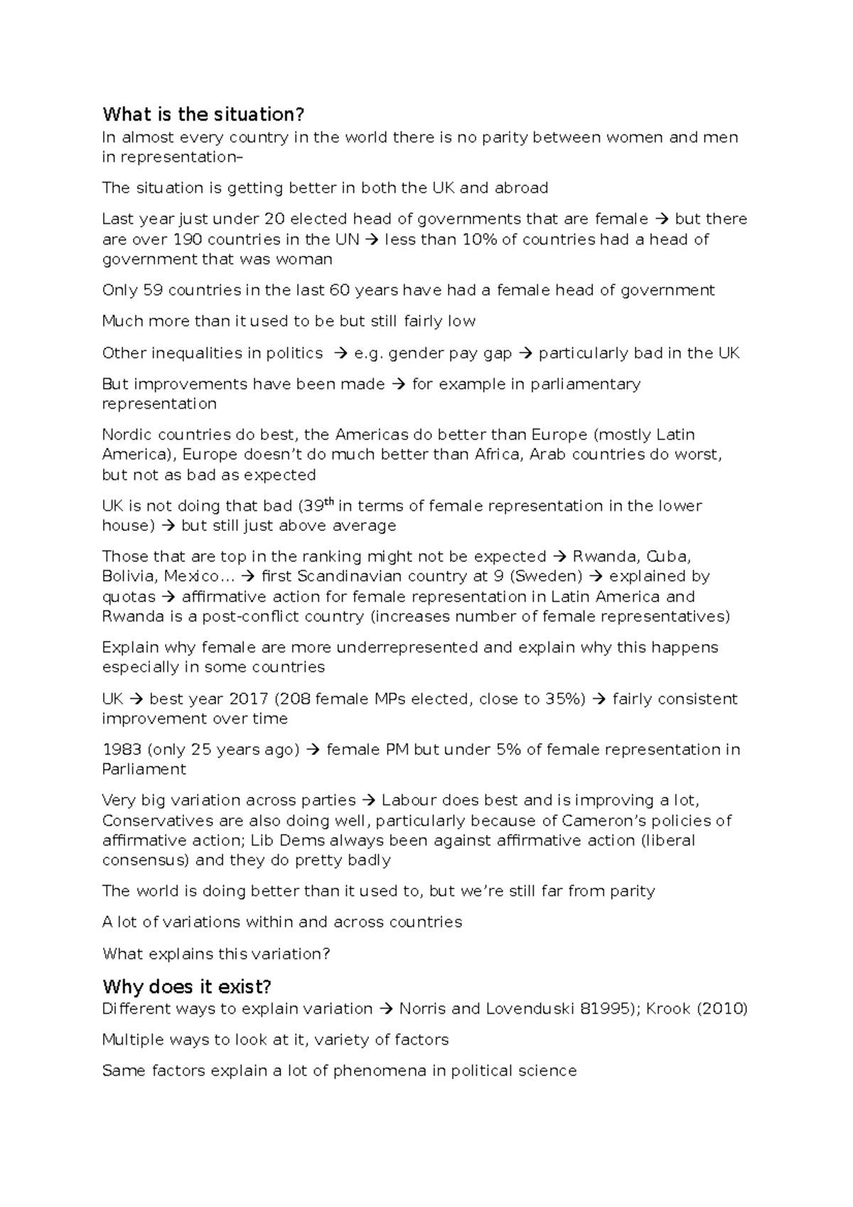 What is the situation - Notes on political sciences - What is the ...