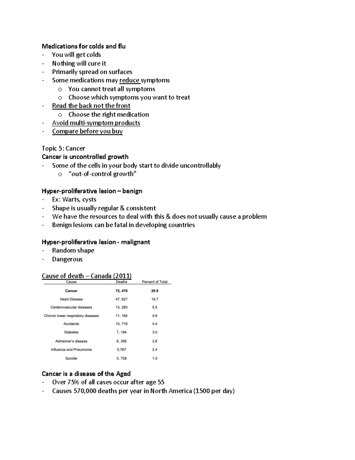 Drugs Topic 5-6 - lecture notes - Medications for colds and flu You ...
