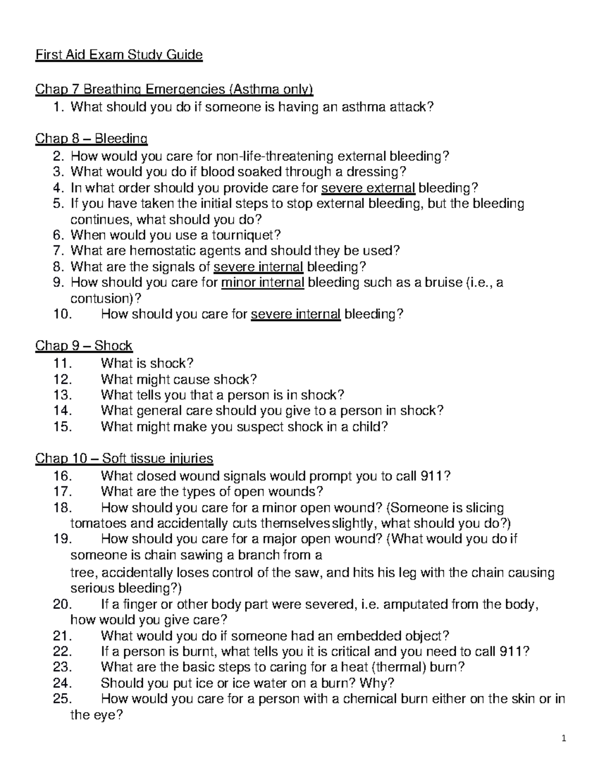 Chap 7 Breathing Emergencies (Asthma only) - First Aid Exam Study Guide ...