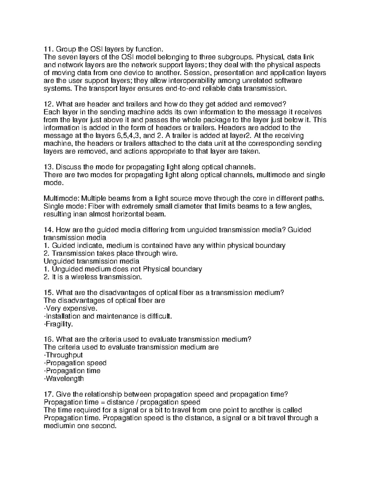 Basic Computer Network Question ON Layers - Group the OSI layers by ...